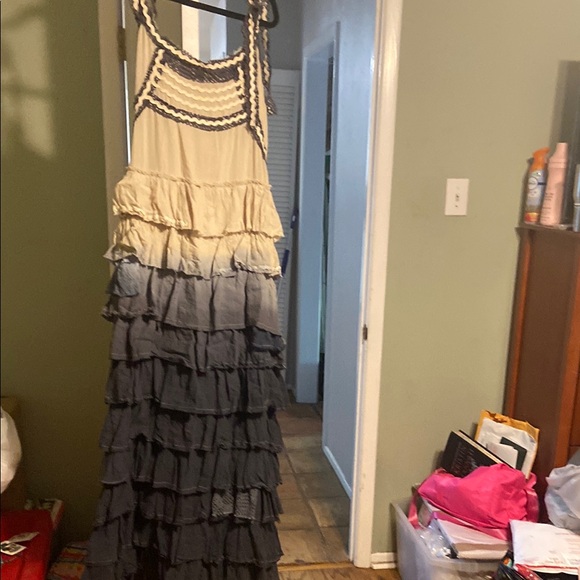 A Rare Bird | Dresses | Rare Bird Elegant Ombre Ruffle Maxi Dress ...